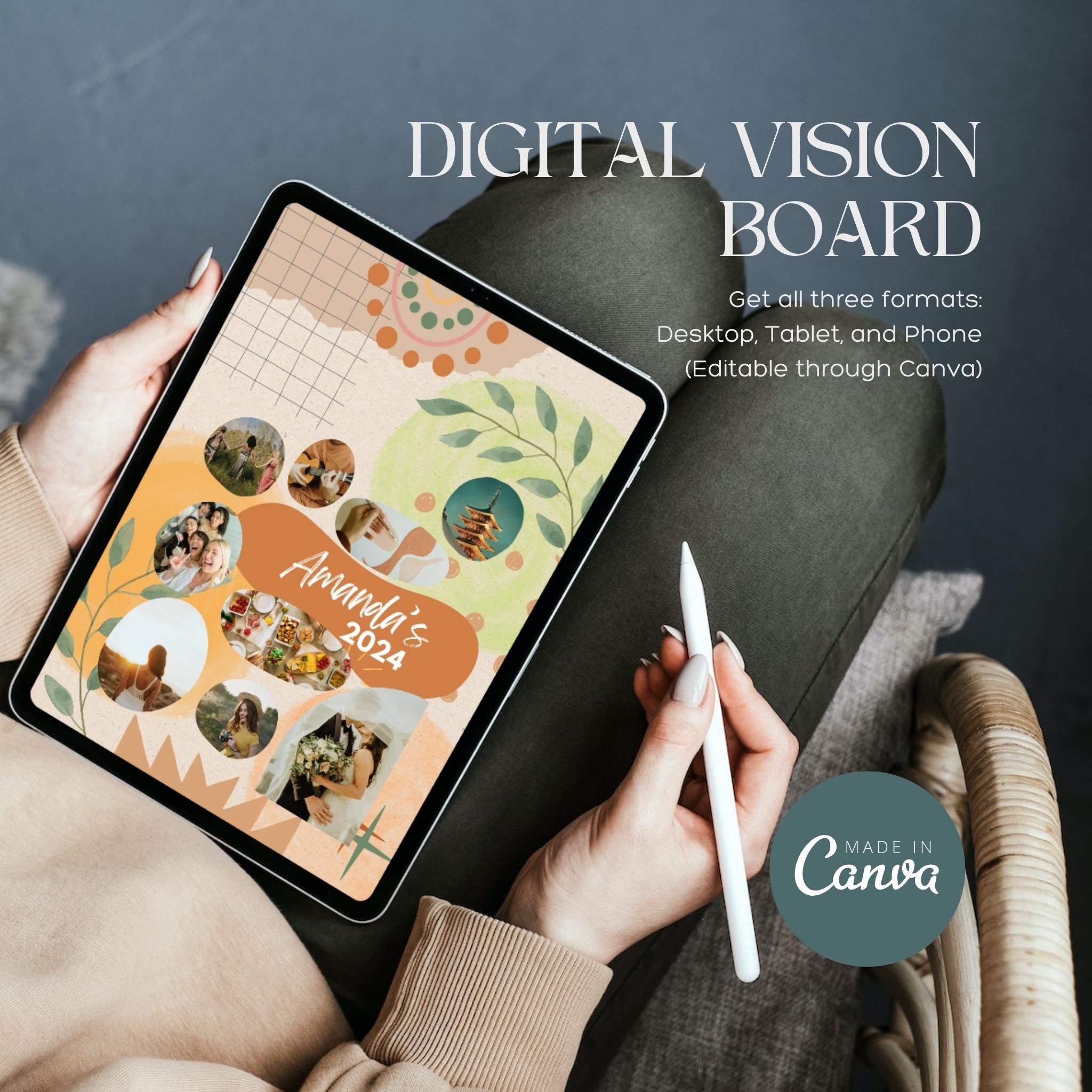 Digital Vision Board Kit Template Boho Vision Board Kit - Etsy