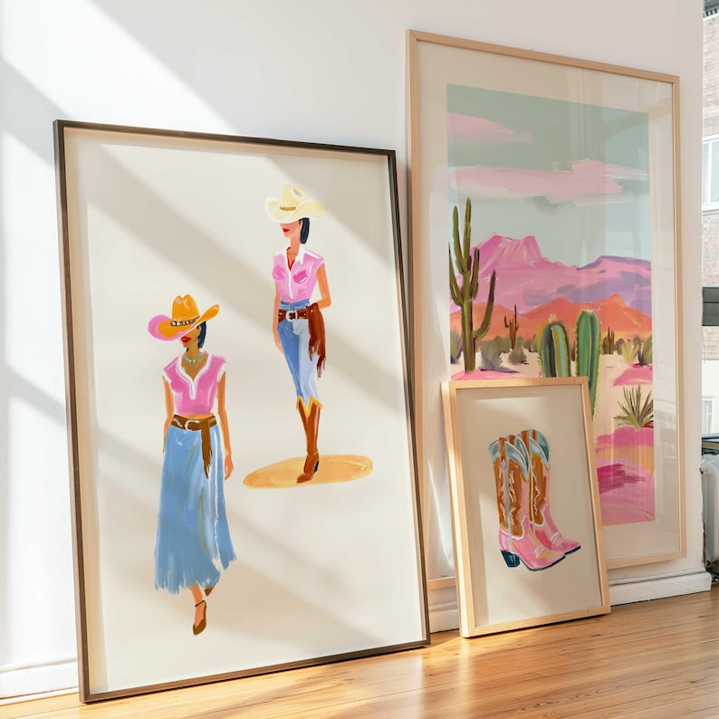 Long Live Cowgirls 6 Posters Bundle Cowgirl Boots Wall Art Print Trendy ...