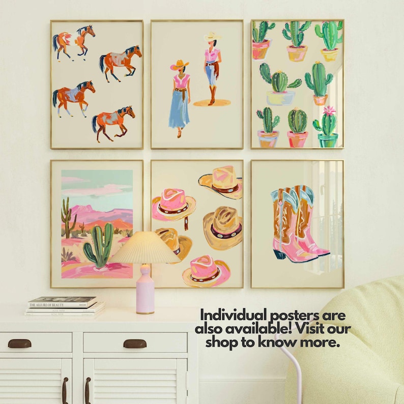 Long Live Cowgirls 6 Posters Bundle Cowgirl Boots Wall Art Print Trendy ...