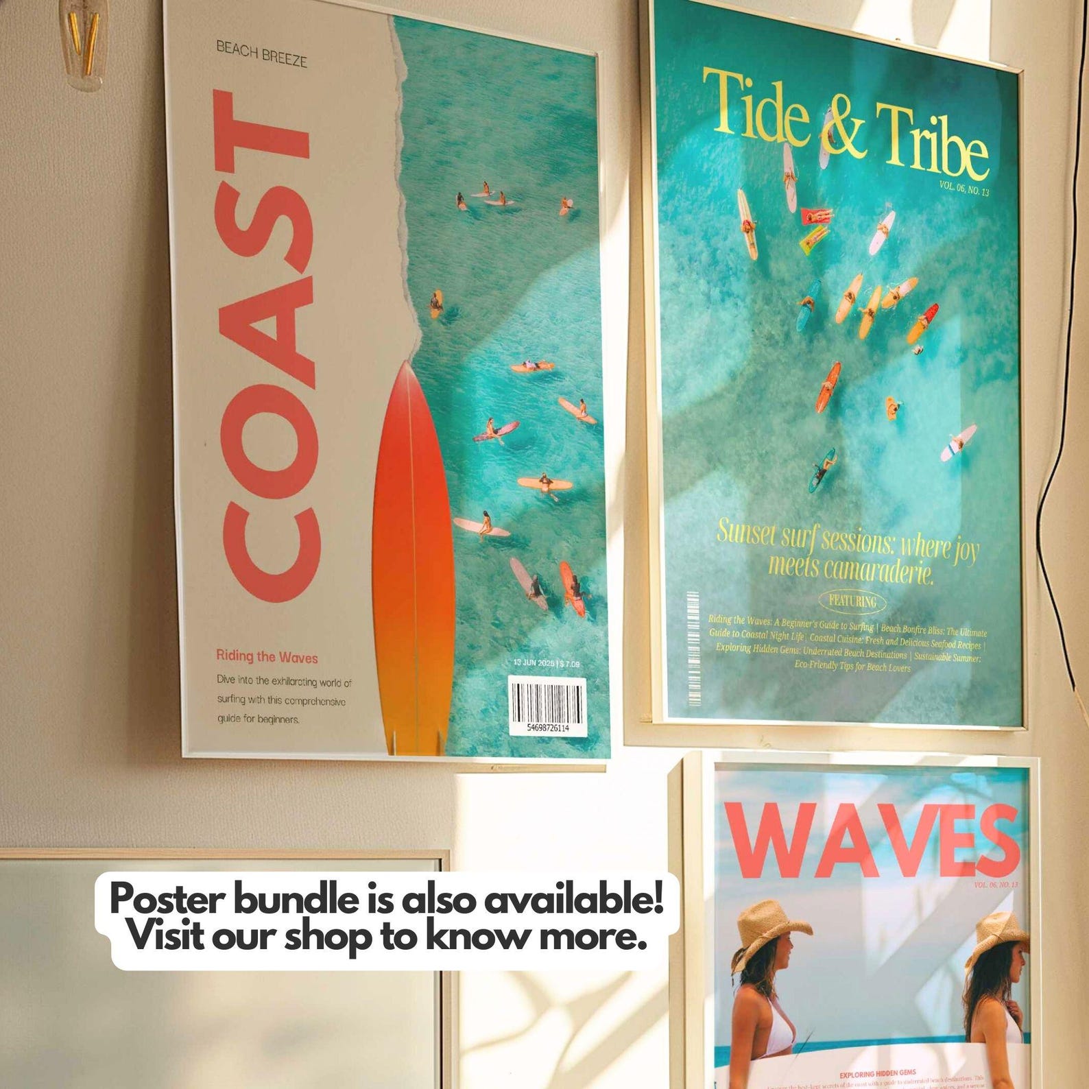 Coastal Magazine Cover Trendy Print Preppy Coastal Wall Art Vintage ...