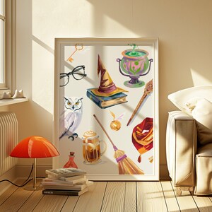 Wizarding World Art Print Magical Wall Art School of Magic Decor Potion ...
