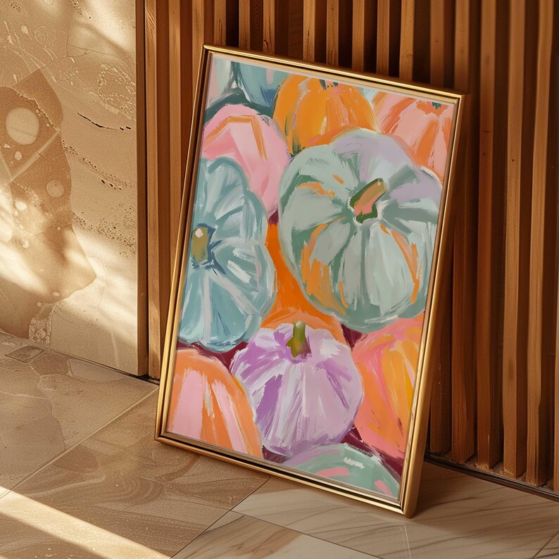 Autumn Pumpkins Wall Decor Fall Pumpkins Wall Art Autumn Watercolor ...