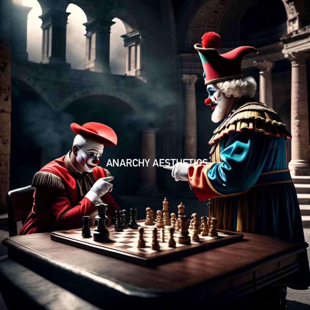 Clowns Playing a Wicked Game of Chess - Etsy