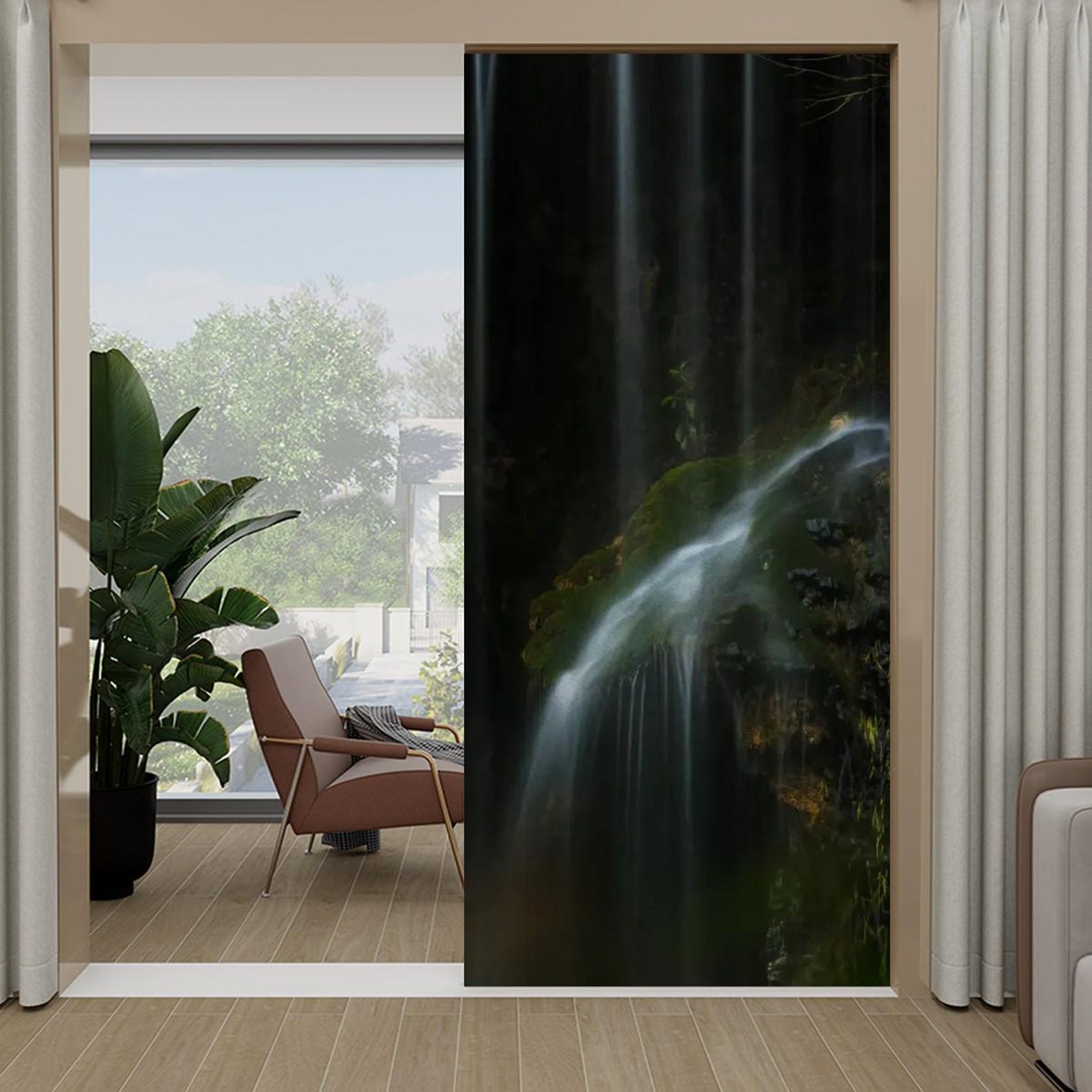 Waterfall Print Window Privacy Film Waterfall Photography Window ...