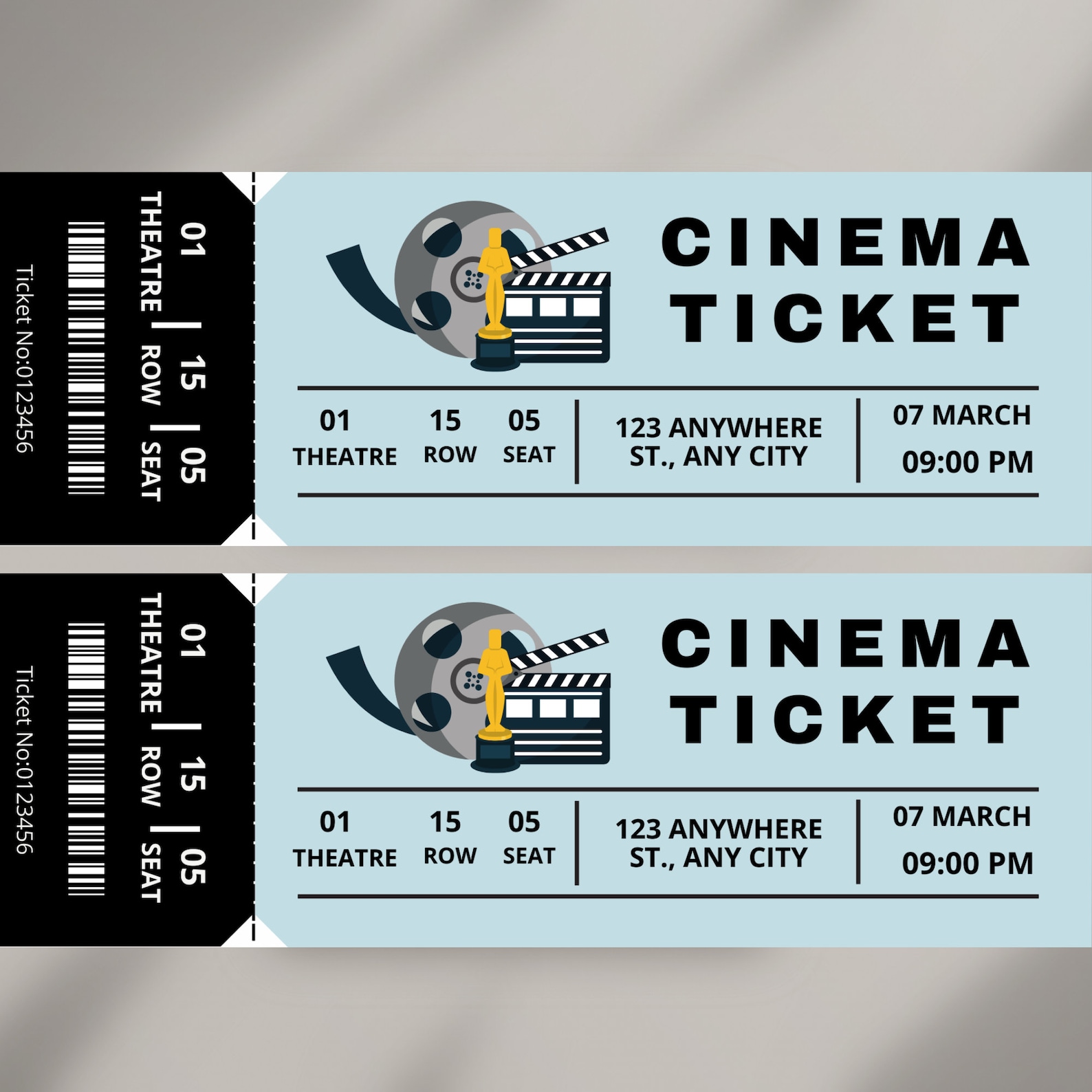 Editable, Printable Ticket Template for Cinema Night Create a Memorable ...