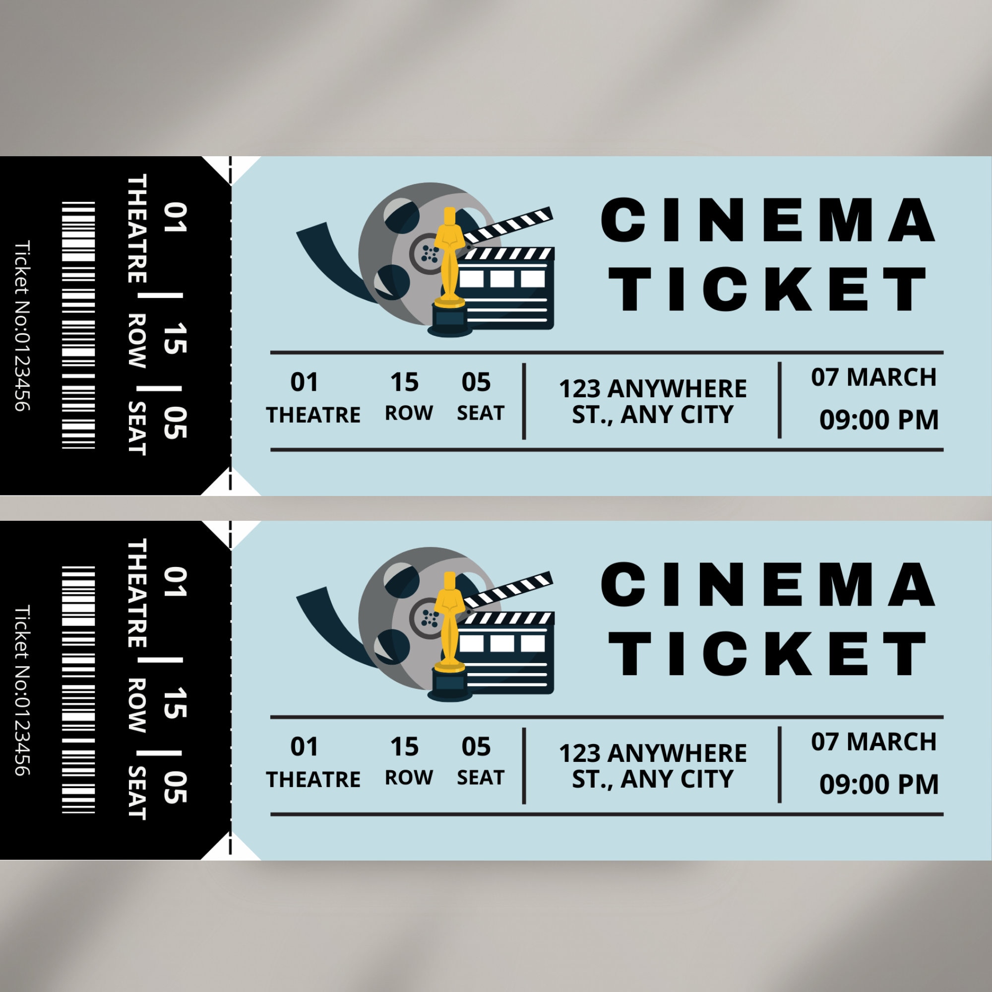 Editable, Printable Ticket Template for Cinema Night Create a Memorable ...