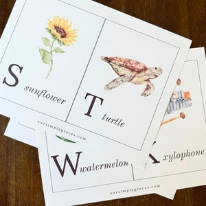 Alphabet Watercolor Notecards | Printable Alphabet Cards | Beautiful ...