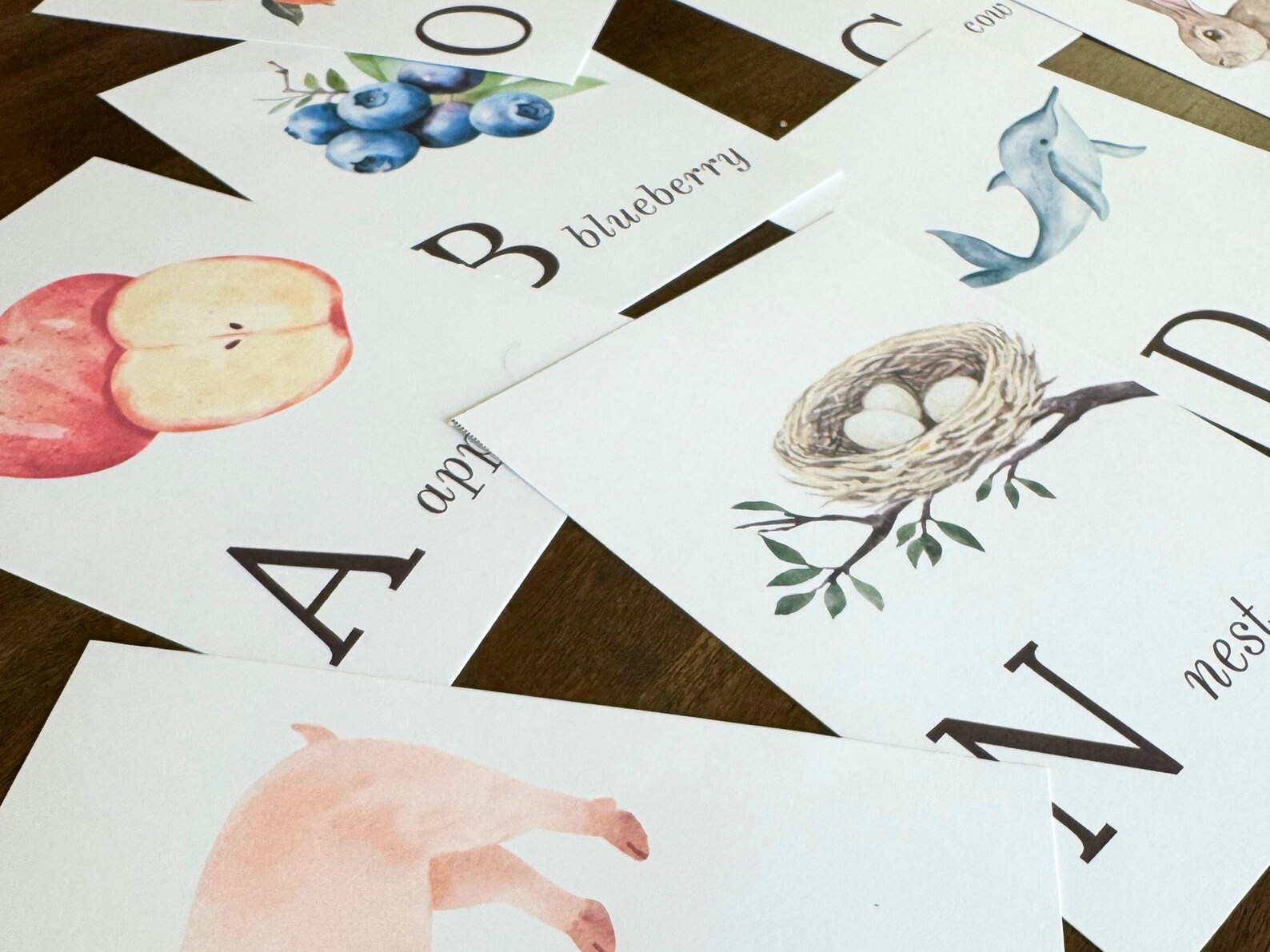 Alphabet Watercolor Notecards | Printable Alphabet Cards | Beautiful ...