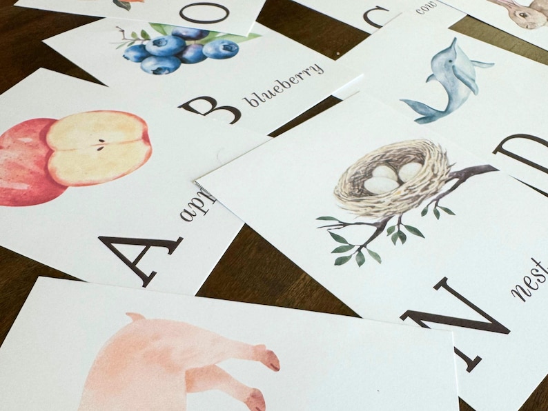 Alphabet Watercolor Notecards | Printable Alphabet Cards | Beautiful ...