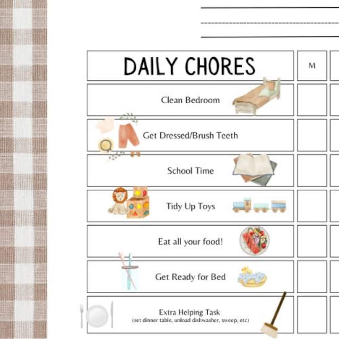 EDITABLE Chore Chart for Kids | Printable Daily Rhythm Chart ...