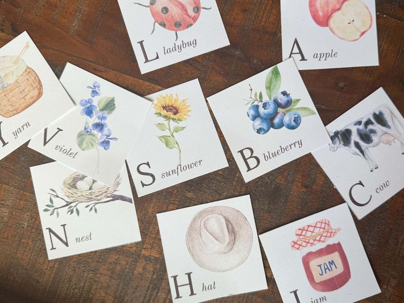 Alphabet Memory Game | Printable Alphabet Cards | Beautiful Watercolor ...