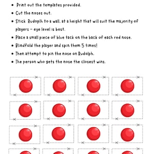 Pin the Nose on Rudolph Game / Kids Christmas Party Fun / Activity A3 ...