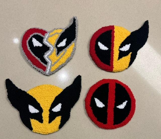 Punch Needle Comic Coasters - Mutant Hero and Anti-hero - Etsy