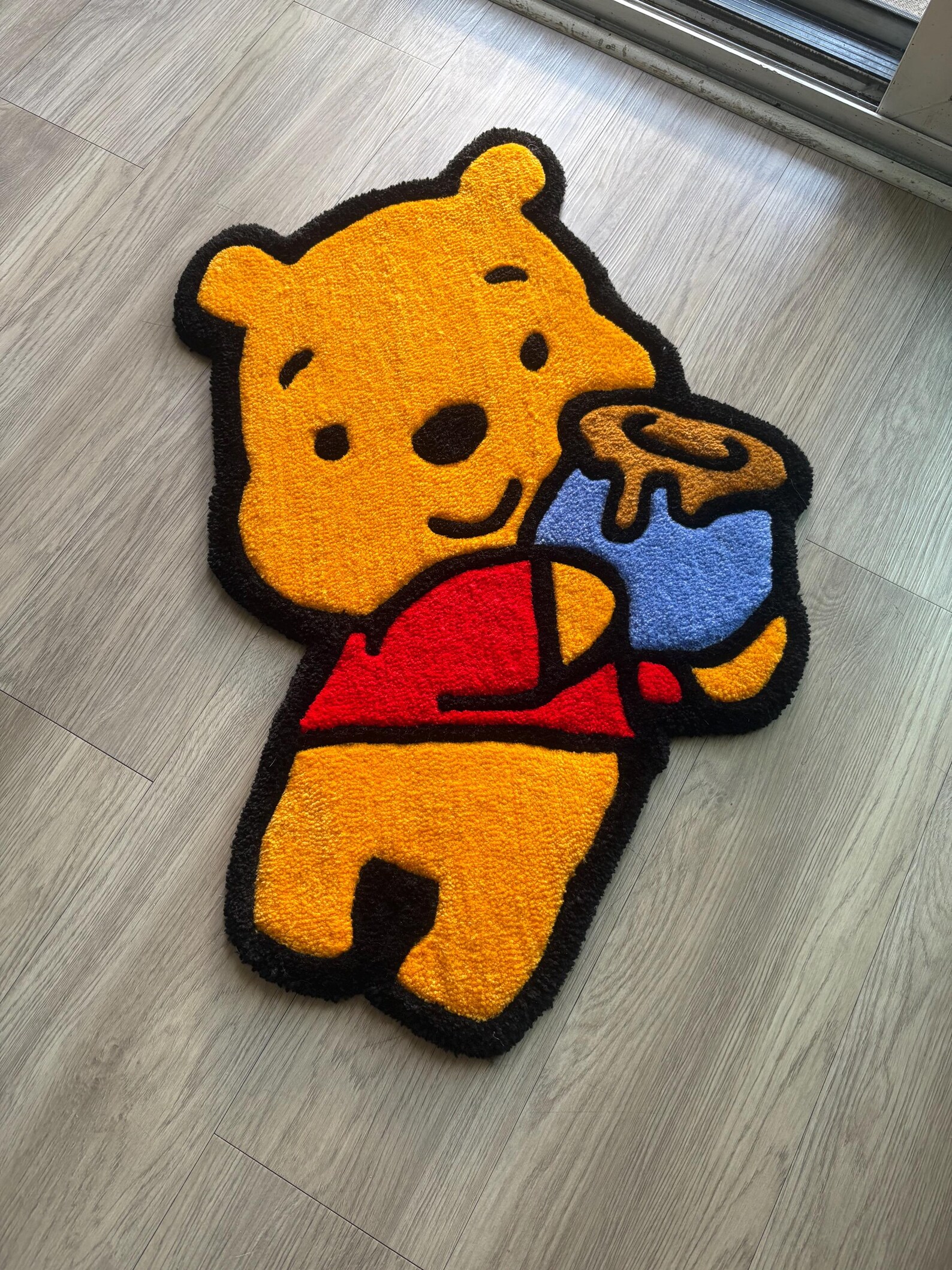 Hand-tufted Acrylic Rug Teddy Bear- Winnie the Pooh Style Rug, Indoor ...