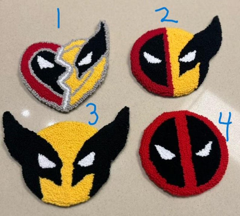 Punch Needle Comic Coasters - Mutant Hero and Anti-hero - Etsy