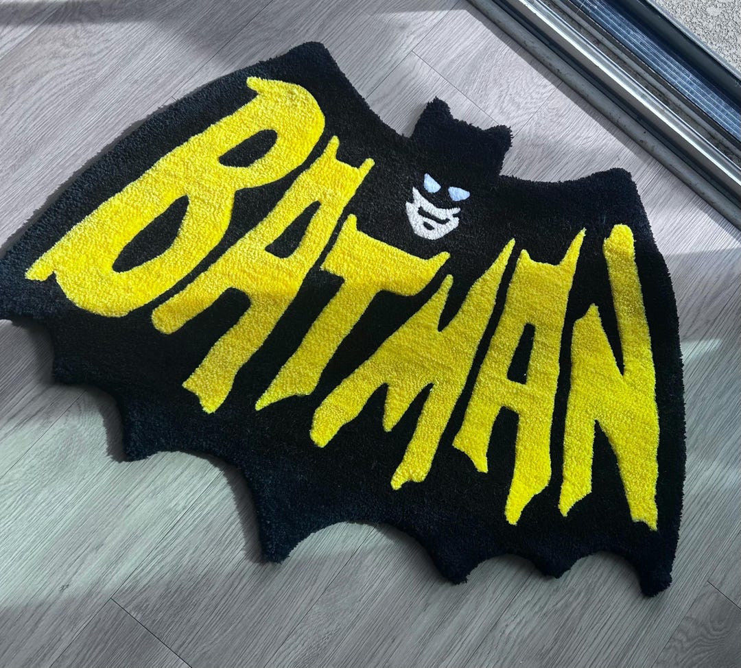 Tufted Acrylic Rug -bats and Superhero Man Rug, Indoor Decoration - Etsy