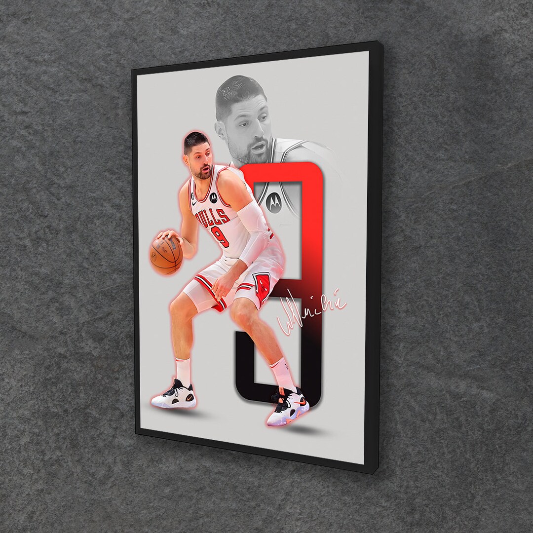 Nikola Vucevic Poster, Chicago Bulls Wall Art, Canvas Print, Kids ...