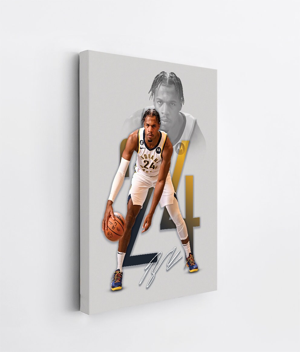 Buddy Hield Poster Indiana Pacers Wall Art Print Sports Framed Canvas ...