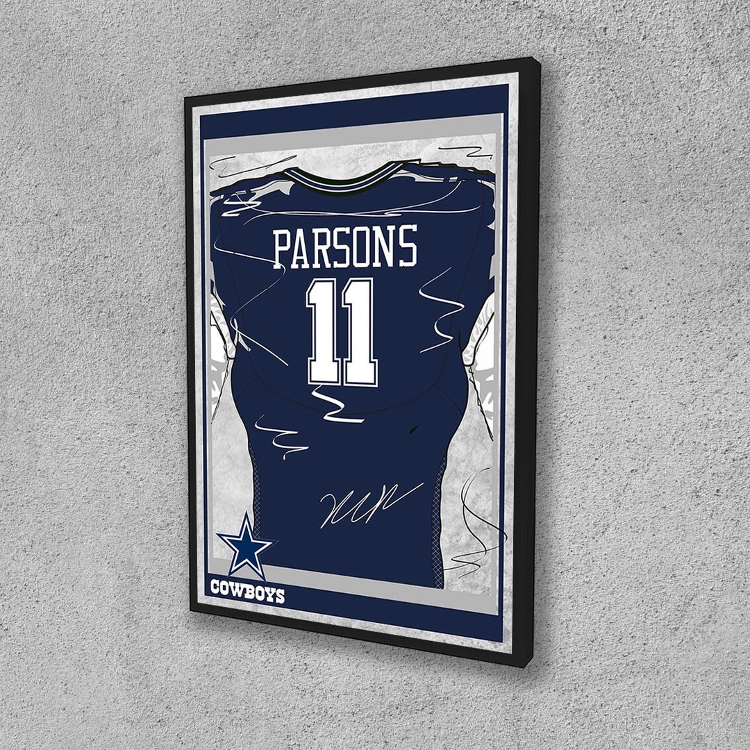Micah Parsons Jersey Poster Dallas Cowboys Wall Art Print Sports Framed ...