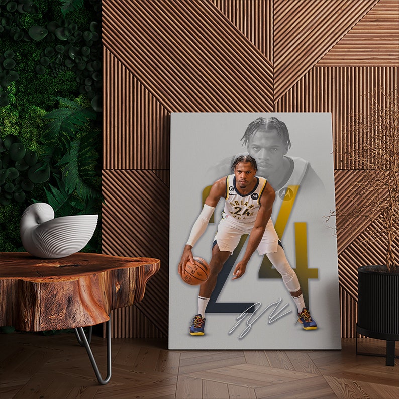Buddy Hield Poster Indiana Pacers Wall Art Print Sports Framed Canvas ...