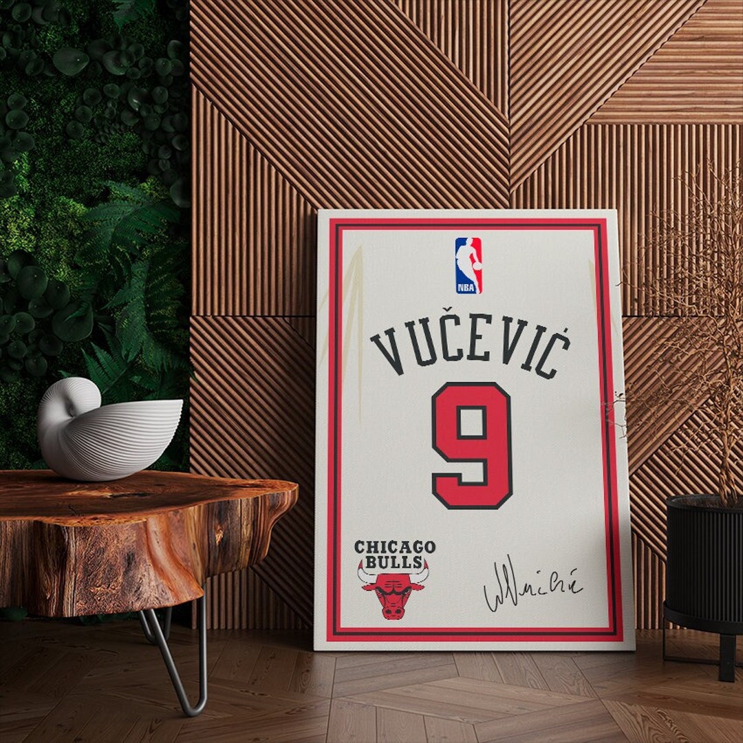Nikola Vucevic Wall Art, Chicago Bulls Poster, Bulls Basketball Poster ...