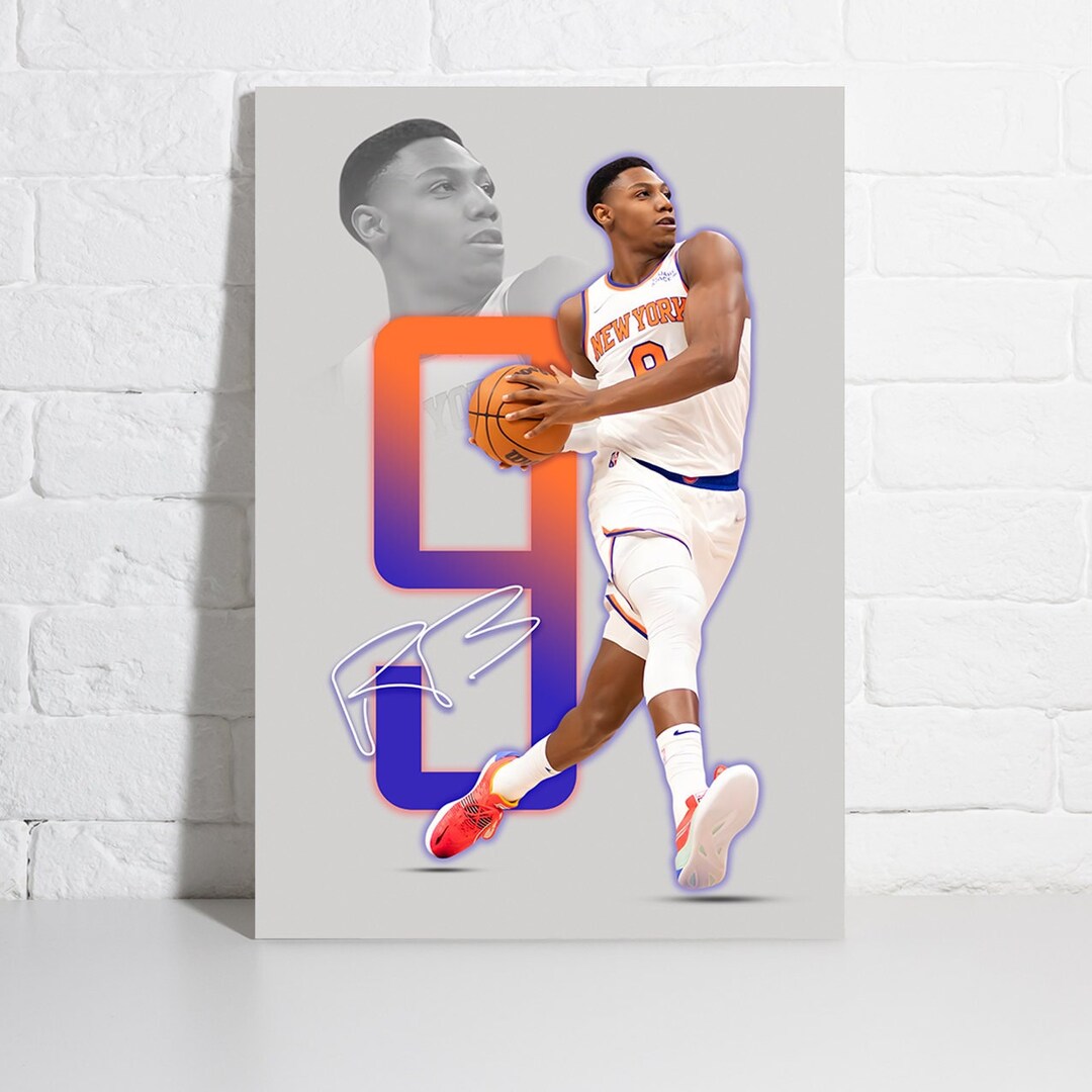 RJ Barrett Poster New York Knicks Wall Art Print Sports Framed Canvas ...