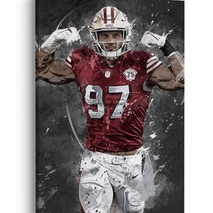 Nick Bosa Poster San Francisco 49ers Wall Art Print Sports Framed ...