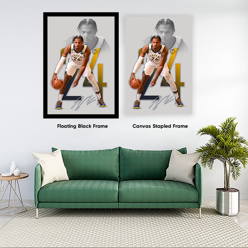 Buddy Hield Poster Indiana Pacers Wall Art Print Sports Framed Canvas ...