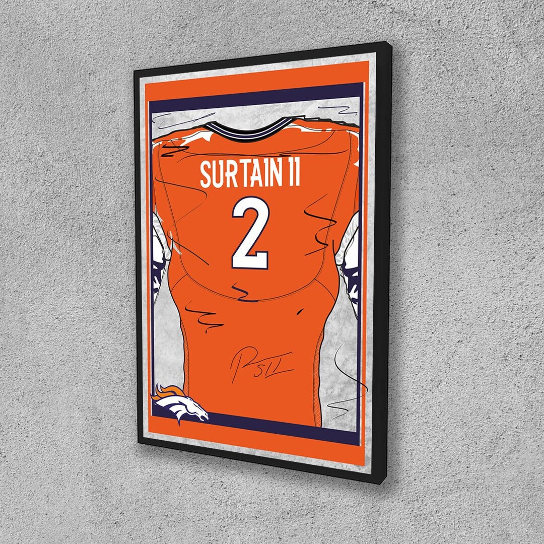 Patrick Surtain Jersey Poster Denver Broncos Wall Art Print Sports ...