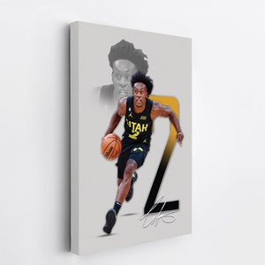 Collin Sexton Poster Utah Jazz Wall Art Print Sports Framed Canvas NBA ...