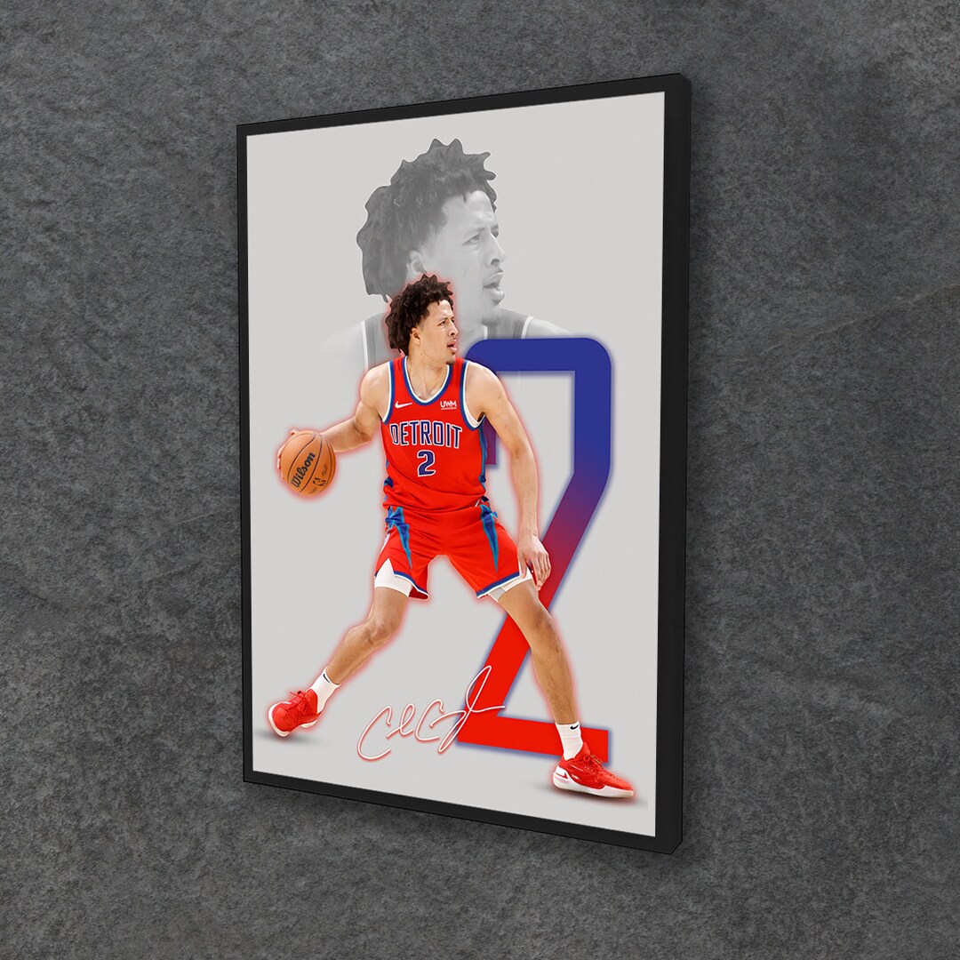 Cade Cunningham Poster Detroit Pistons Wall Art Print Sports Framed ...