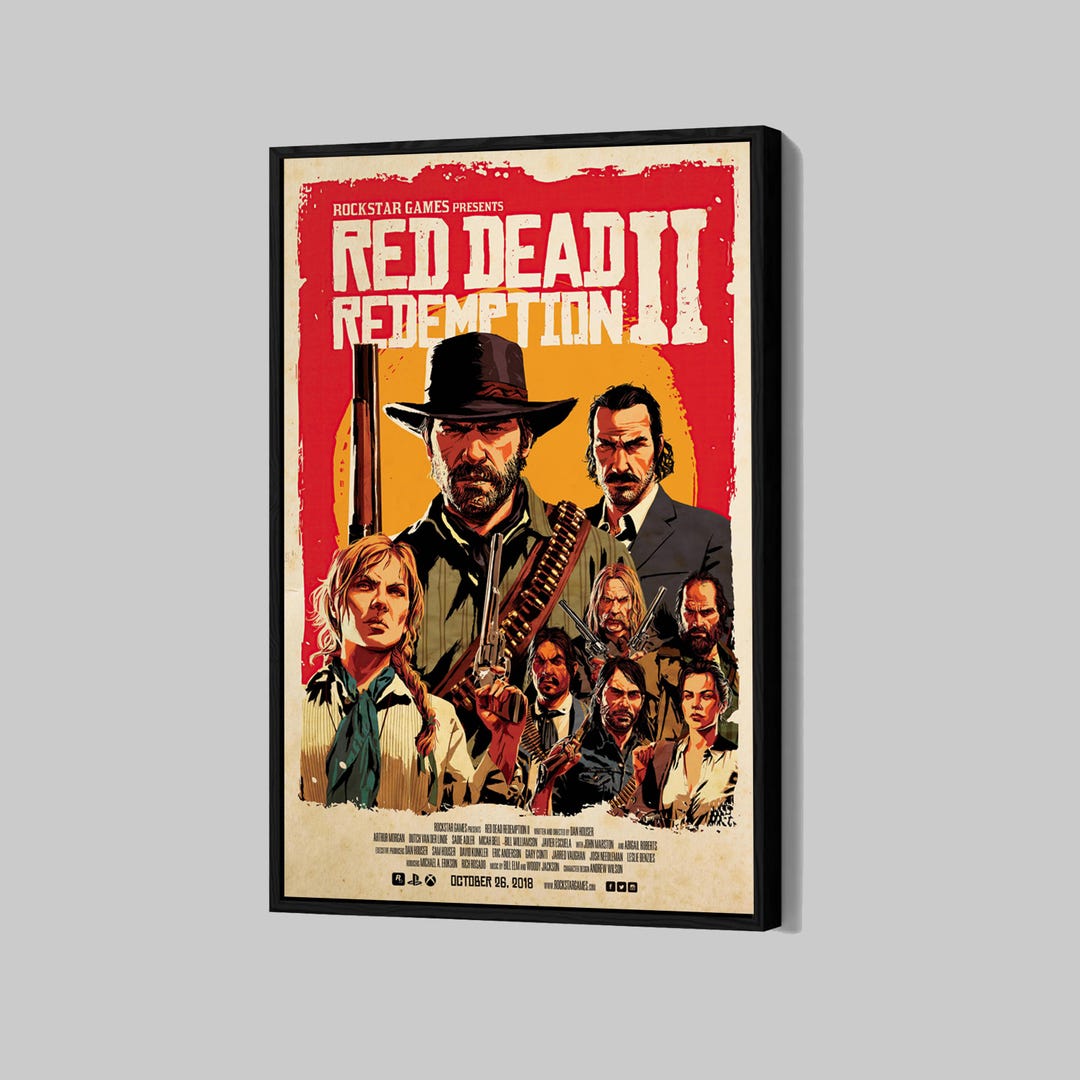 Arthur Morgan Poster John Marston Wall Art Dutch Micah Framed Canvas ...