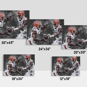 Nick Chubb Poster San Cleveland Browns Wall Art Print Sports Framed ...