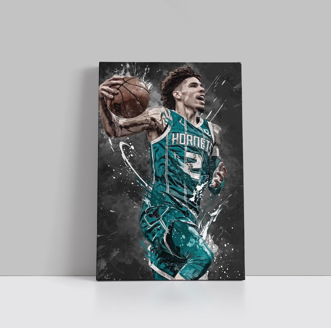 Lamelo Ball Poster Charlotte Hornets Wall Art Print Sports NBA Framed ...