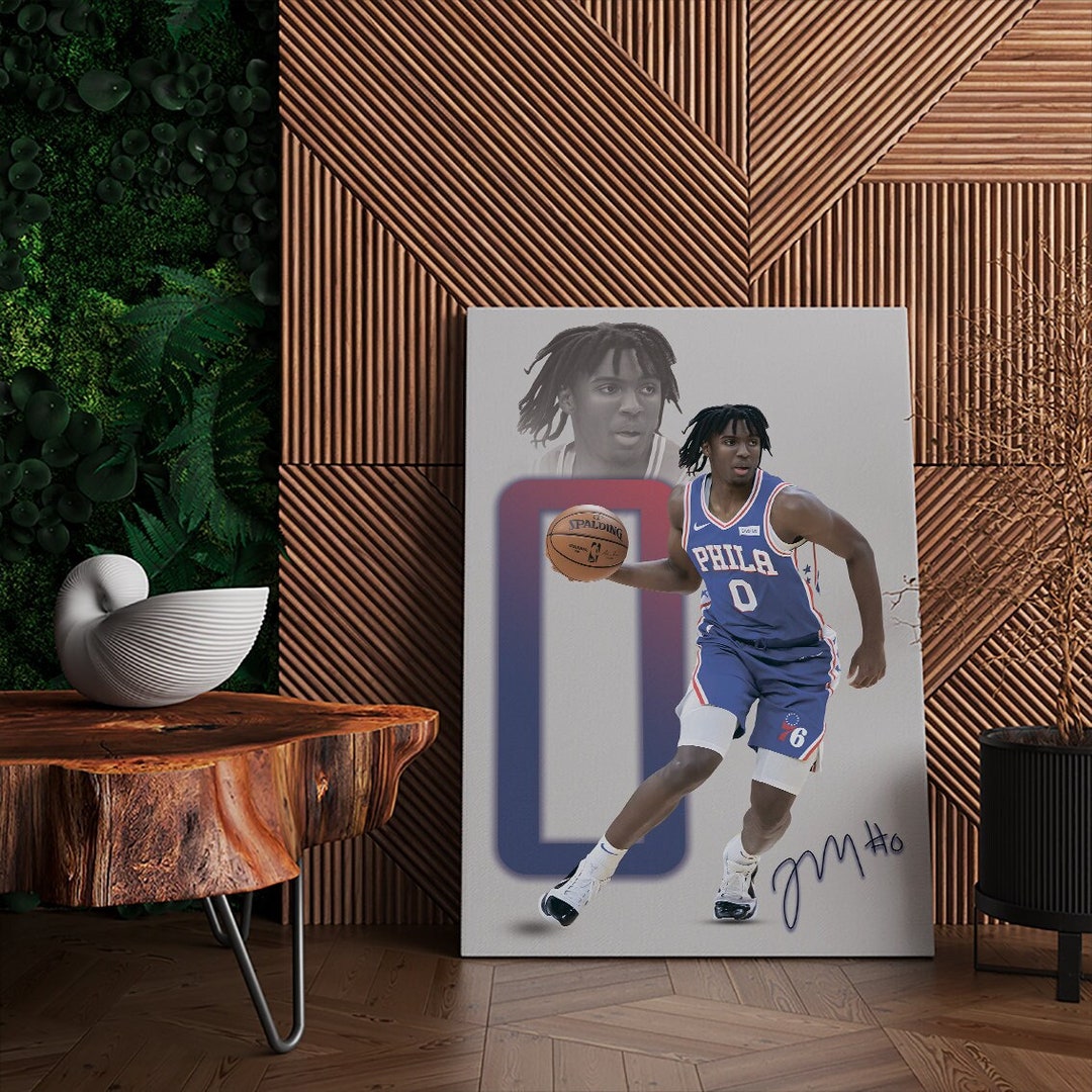 Tyrese Maxey Poster Philadelphia 76ers Wall Art Print Sports Framed ...
