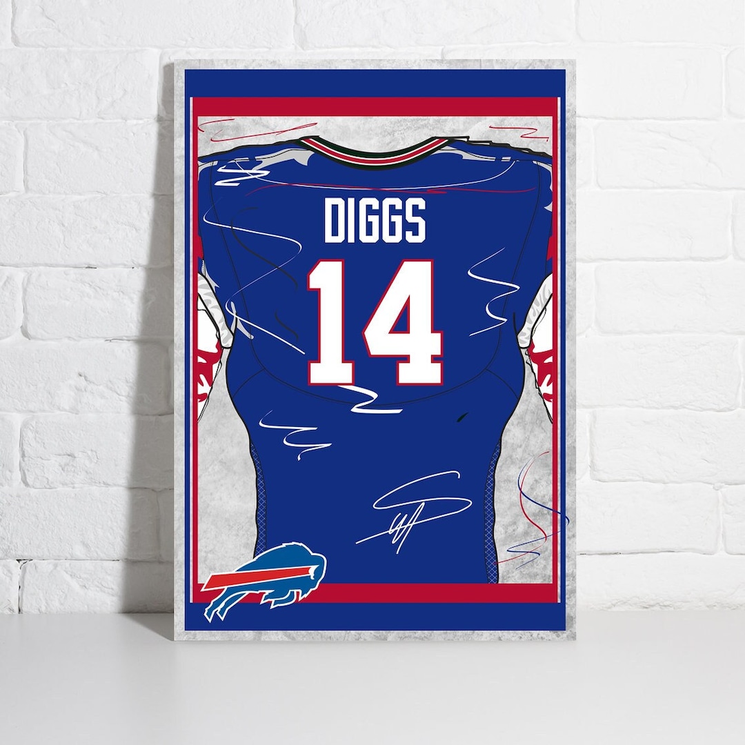 Stefon Diggs Jersey Poster Buffalo Bills Wall Art Print Sports Framed ...