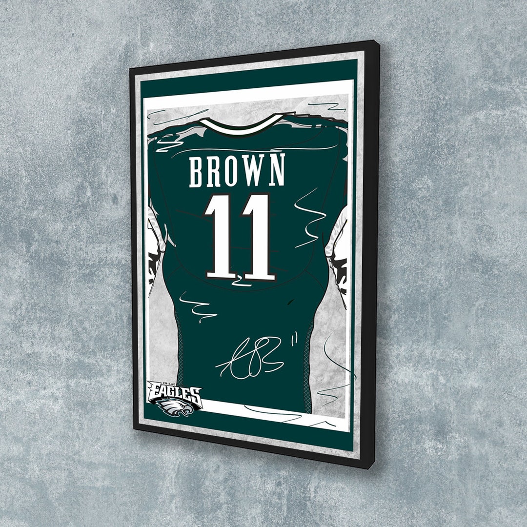 A.J. Brown Jersey Poster Philadelphia Eagles Wall Art Print Sports ...