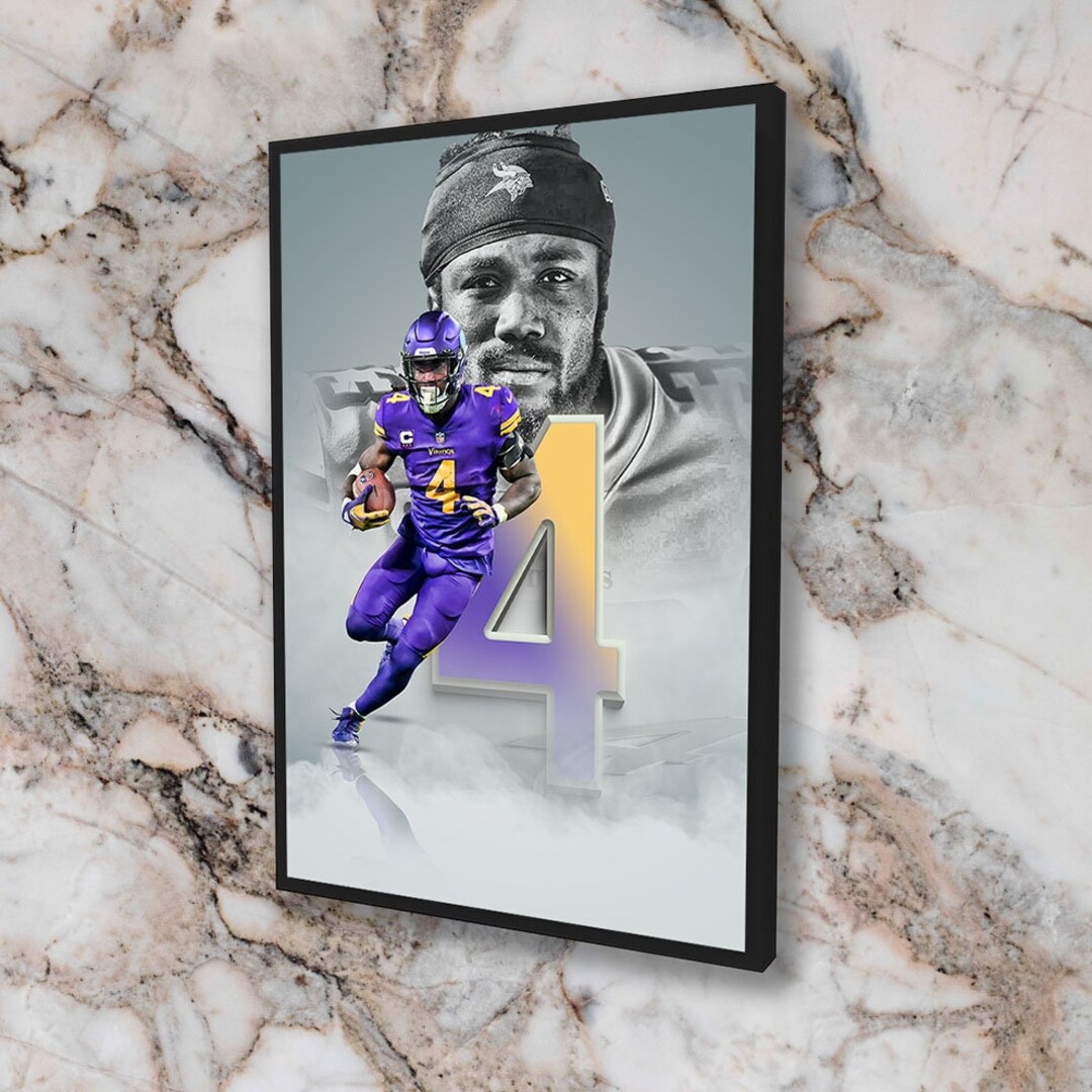 Dalvin Cook Poster Minnesota Vikings Wall Art Print Sports Framed ...