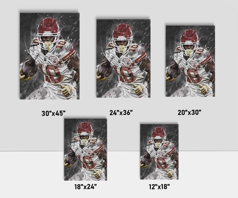 Isiah Pacheco Poster Kansas City Chiefs Wall Art Print Sports Framed ...