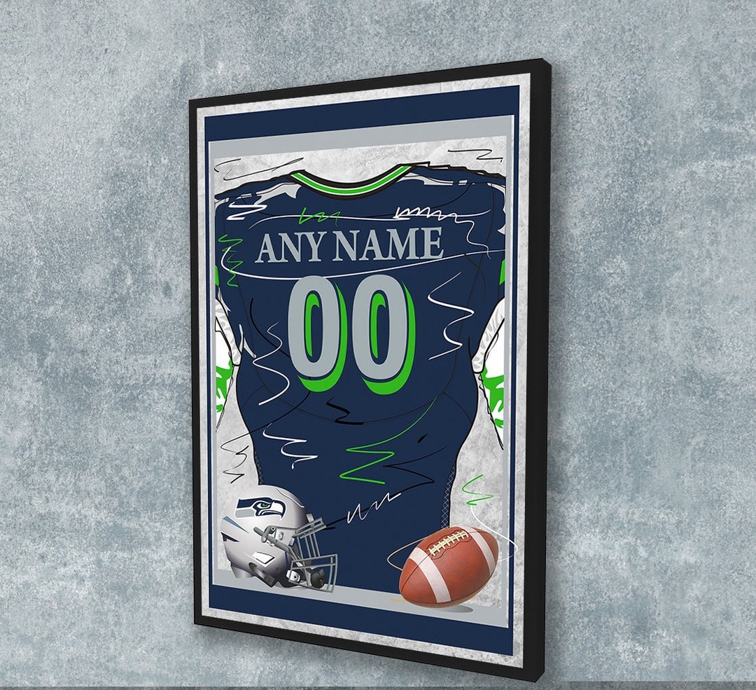 999 Custom Seattle Seahawks Jersey Personalized Jersey Poster Wall Art ...