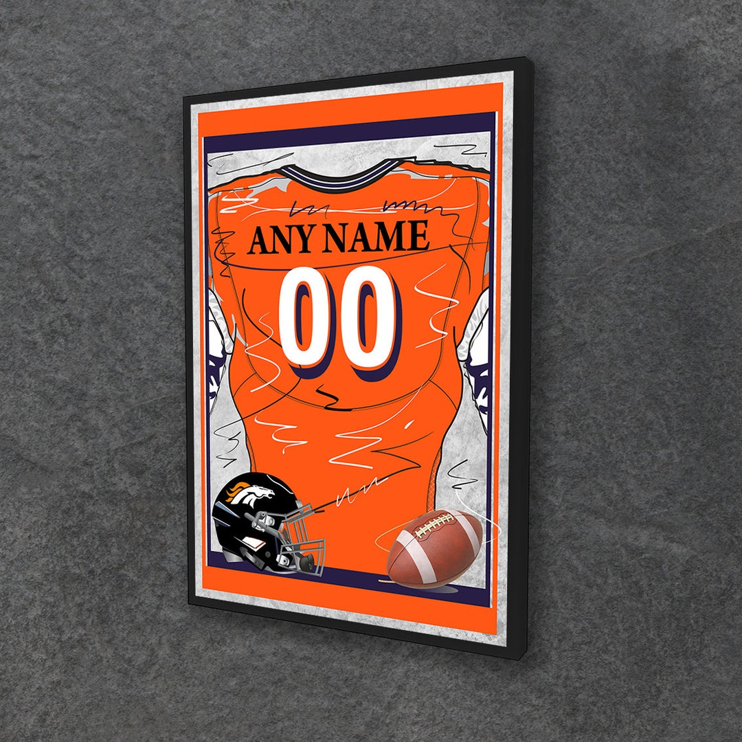 999 Custom Denver Broncos Jersey Poster Personalized Wall Art NFL ...