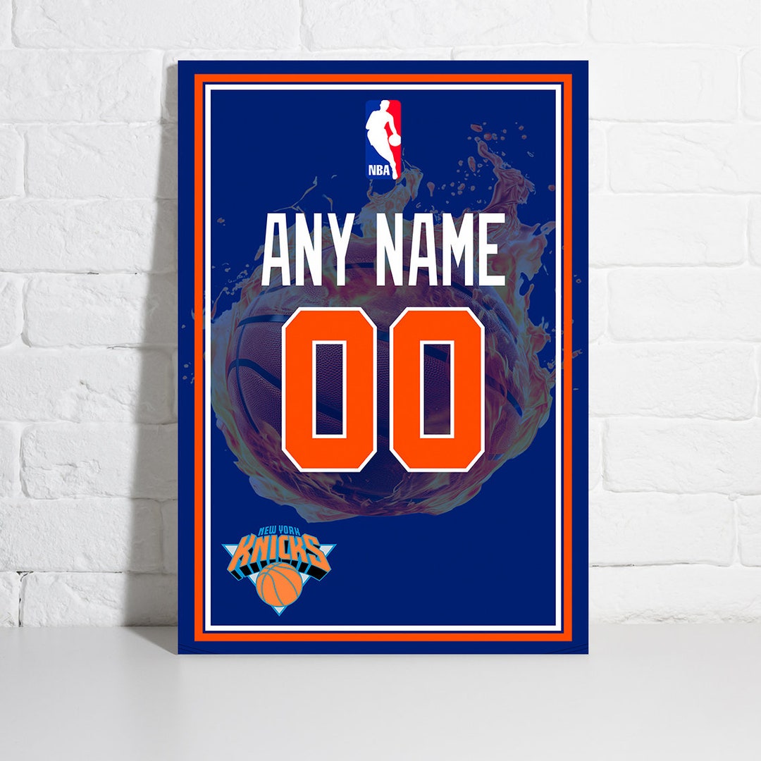 Custom New York Knicks Jersey Poster Personalized Jersey Framed Canvas ...