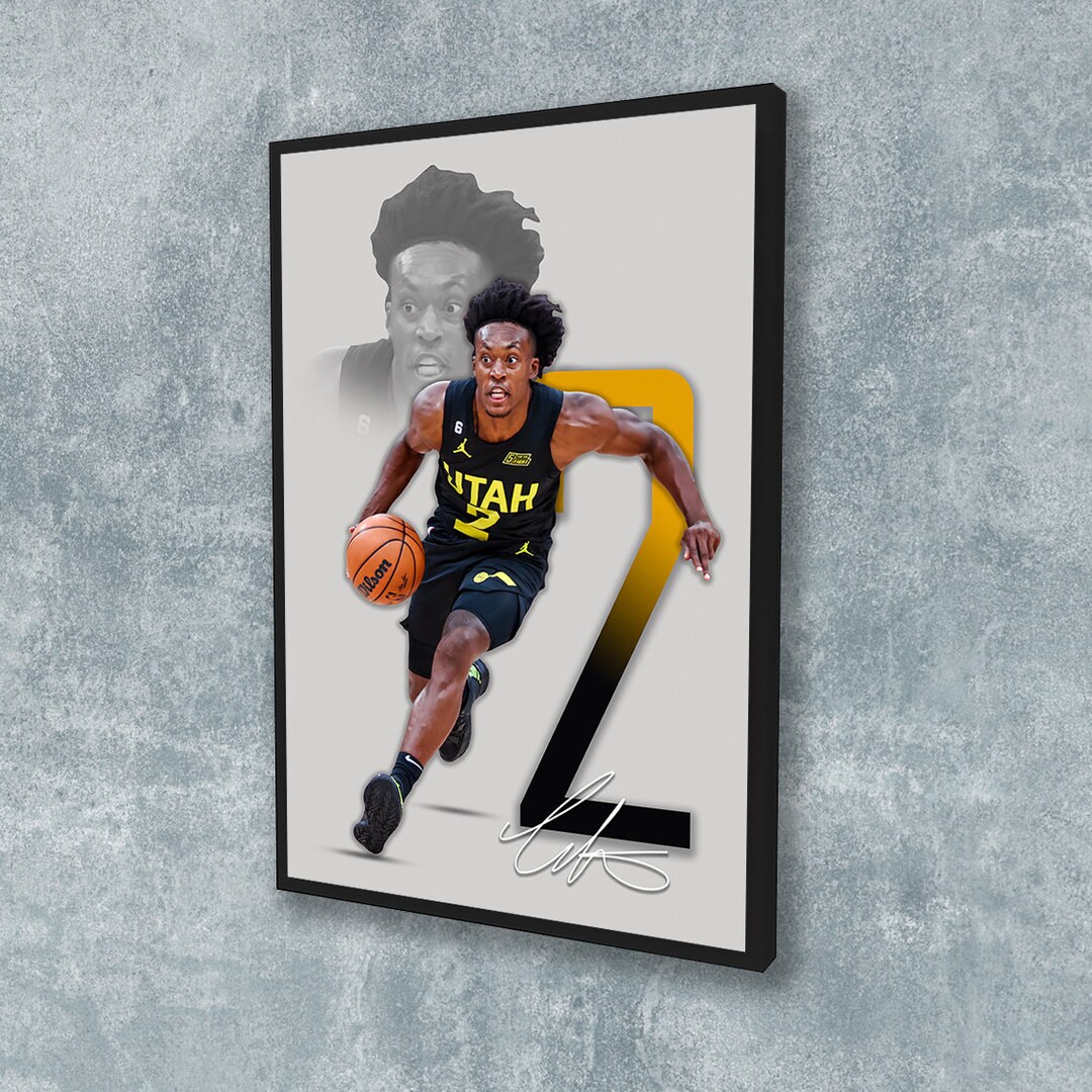 Collin Sexton Poster Utah Jazz Wall Art Print Sports Framed Canvas NBA ...