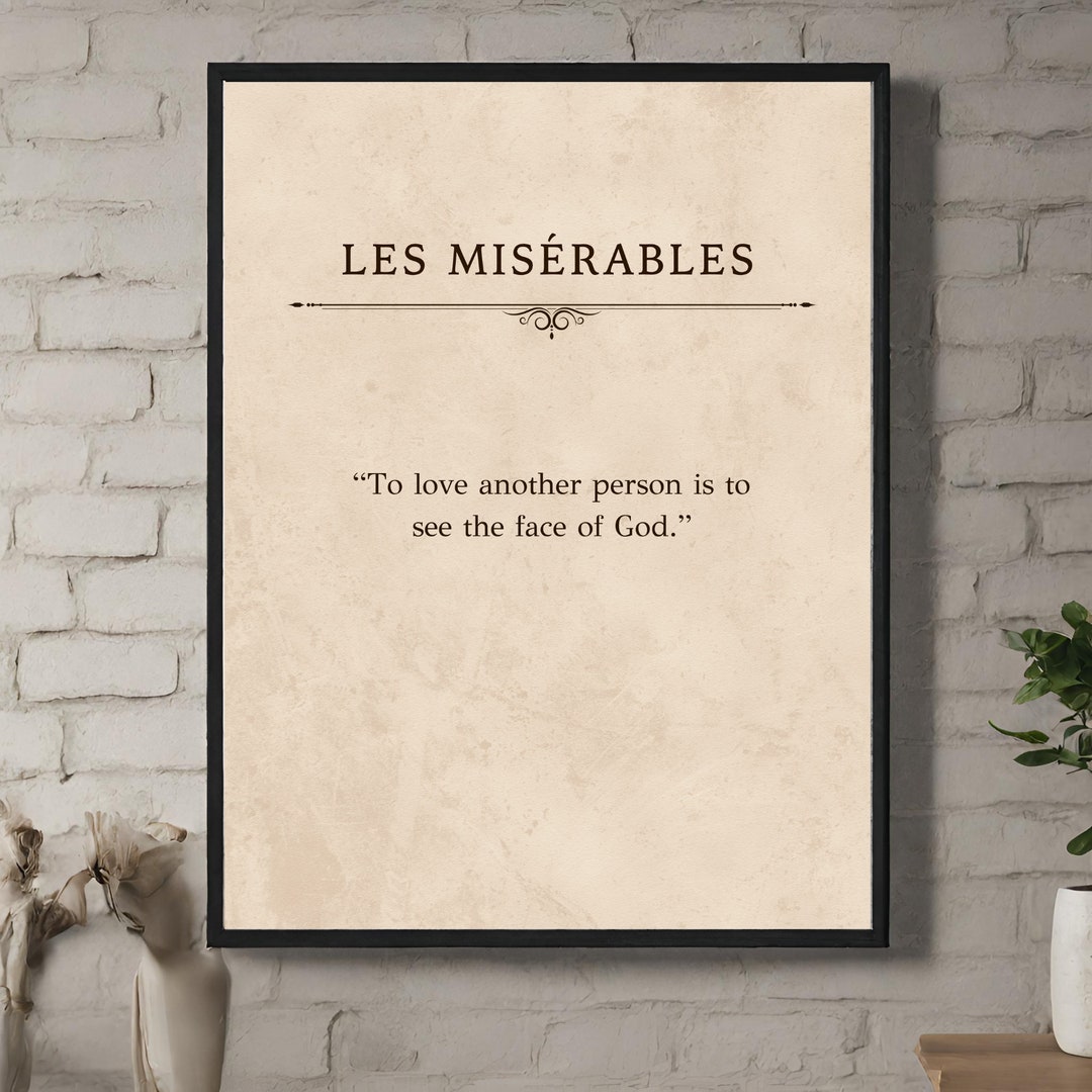 Book Quote, Wall Decor Book Quote, Les Miserables, Victor Hugo ...