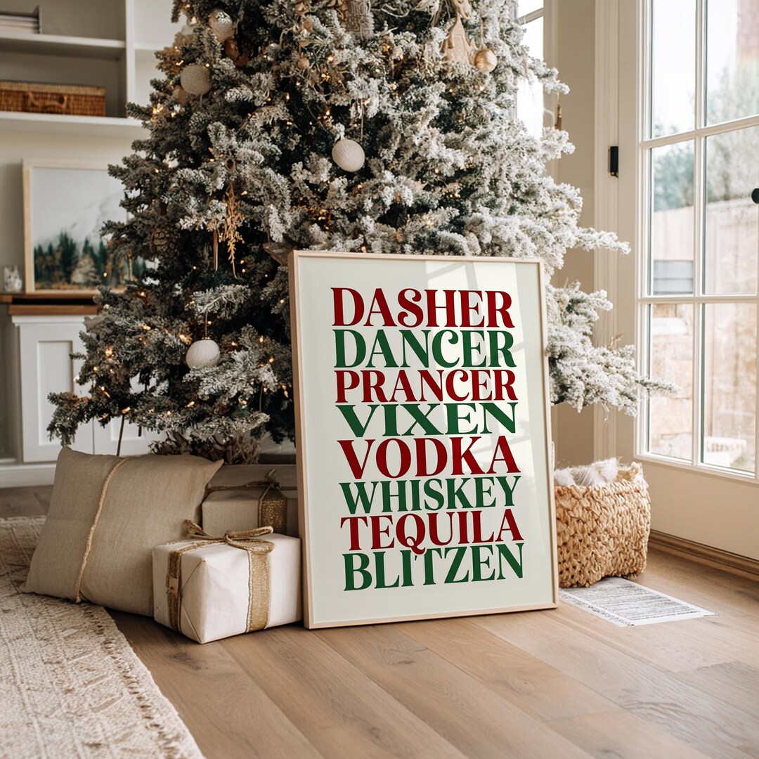 Funny Reindeer Names Christmas Bar Menu Poster (digital Download) - Etsy