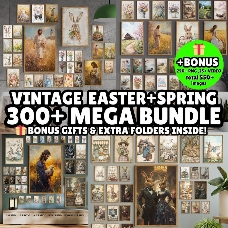 300+ Vintage Easter Spring Printables, Mega Bundle (digital Download ...