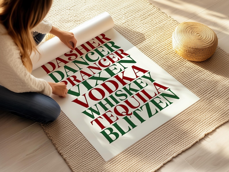 Funny Reindeer Names Christmas Bar Menu Poster (digital Download) - Etsy