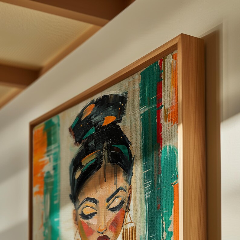 Abstract Woman Reading Art Print, Colorful Brushstrokes (digital ...