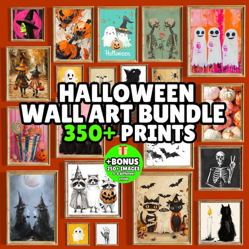 350+ Halloween Prints Mega Bundle, Spooky Wall Art (digital Download ...