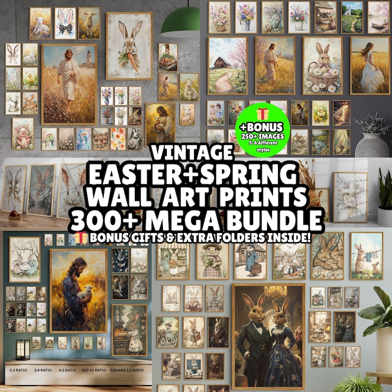 300+ Vintage Easter Spring Printables, Mega Bundle (digital Download ...